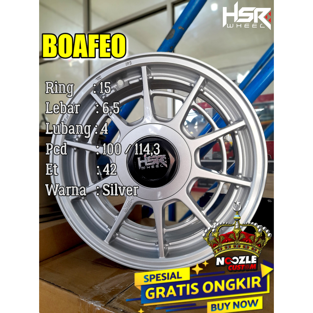 Jual Velg Mobil R15 HSR Terbaru Type Boafeo pelek Racing Ring 15 Lubang 4 | Shopee Indonesia