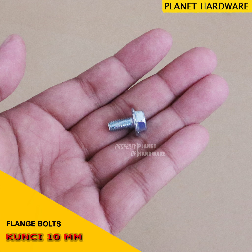 Jual Baut Topi Flange Bolt M6x12 Kunci 10 mm Galvanis | Shopee Indonesia