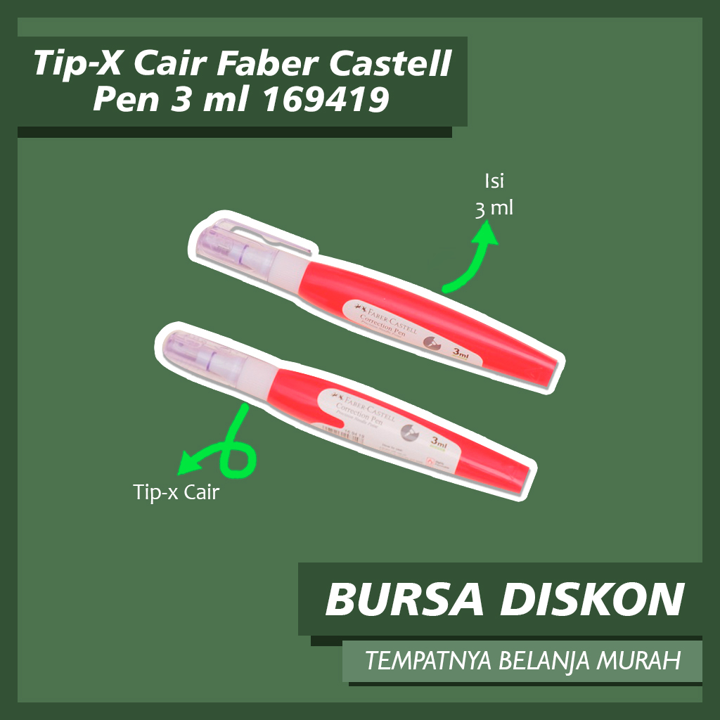 Jual Tip-x Cair Faber Castell Pen Correction tape mini tip-ex tipe-x ...