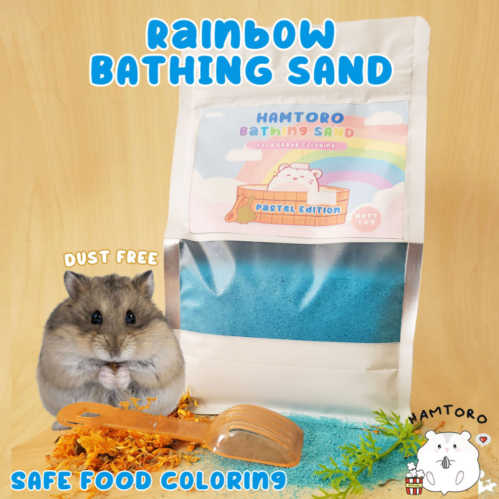 Jual Rainbow Bathing Sand Pasir Mandi Hamster SAFE Food Coloring ...