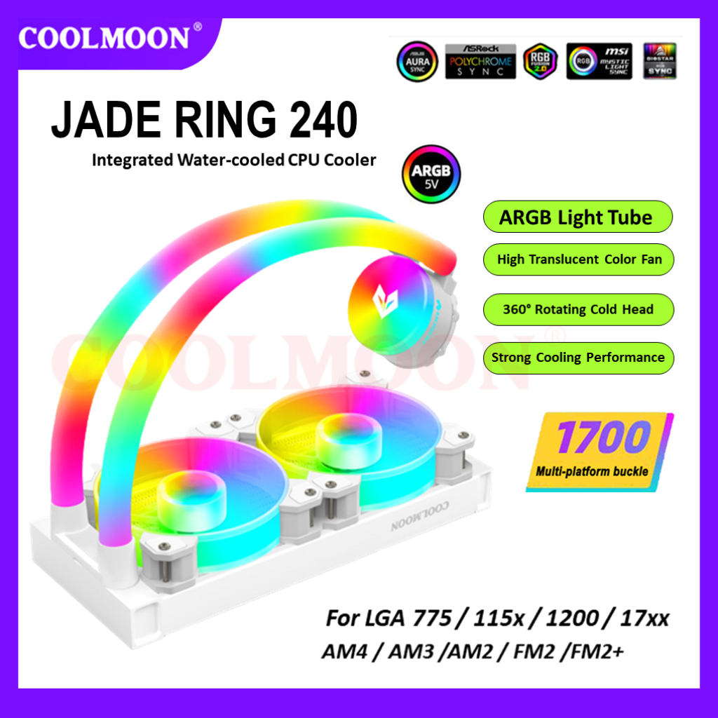 Jual COOLMOON CPU WATER COOLING ARGB 120/240 RADIATOR FAN COOLER SYNC ...
