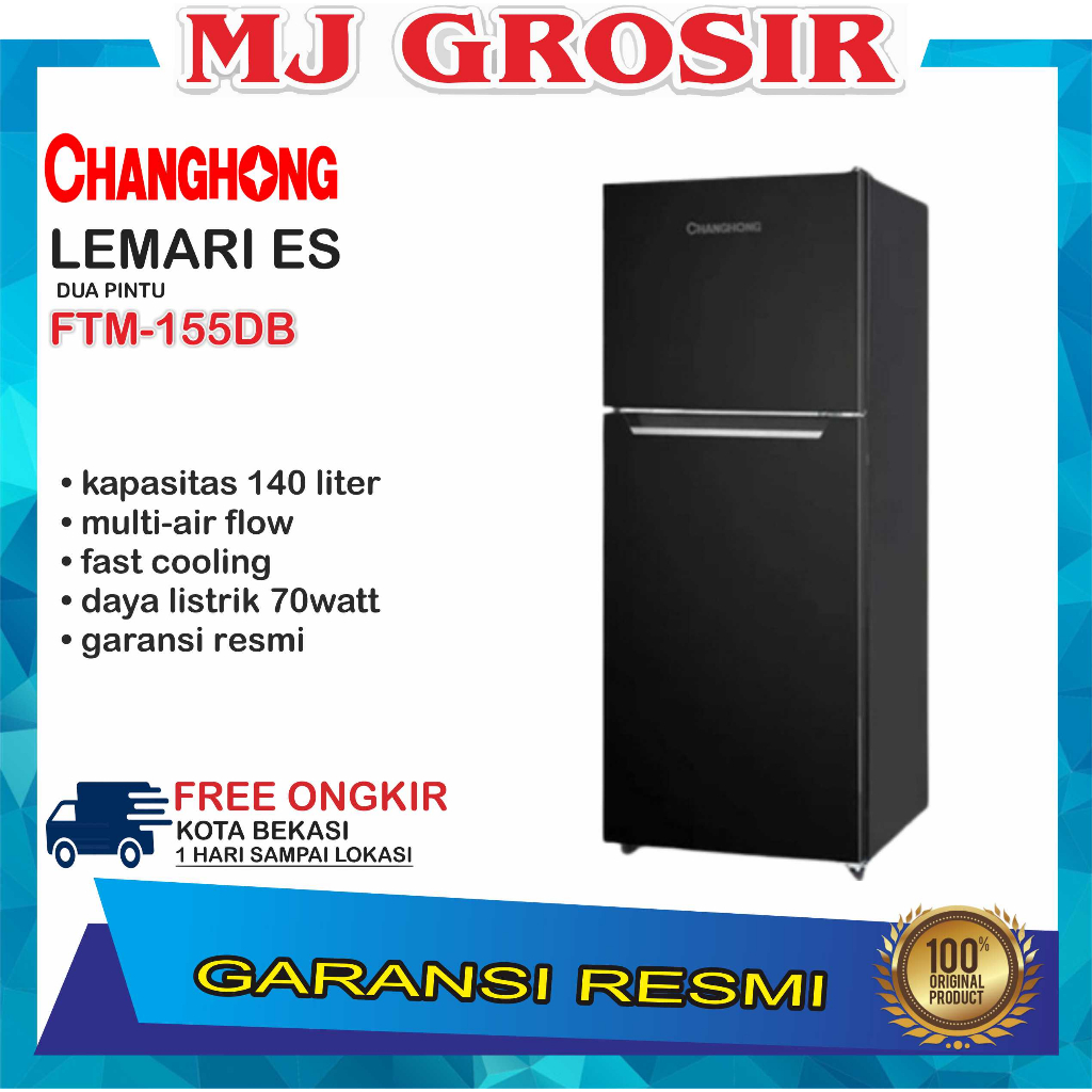 Jual KULKAS CHANGHONG FTM 155 DB LEMARI ES 2 PINTU FTM155DB | Shopee ...