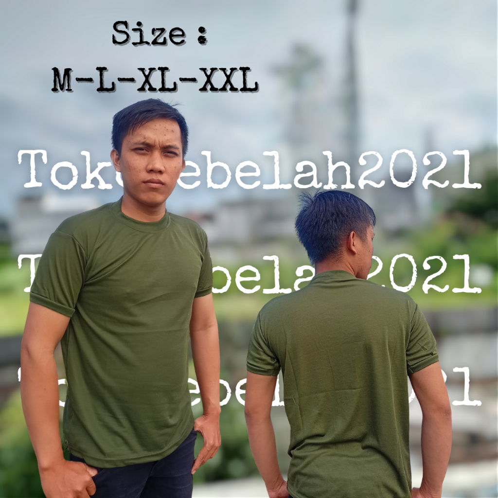Jual Kaos Dalaman Polos Warna Hijau Army Baju Baju TNI AD | Shopee ...