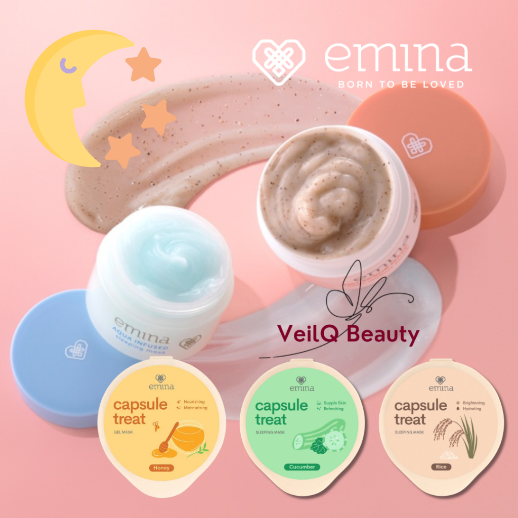 Jual Emina Aqua Infused Sleeping 2 in 1 Scrub Mask Capsule Treat ...