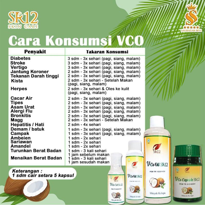 Jual VCO SR12 Virgin Coconut Oil Minyak Kelapa Murni Kaya Manfaat ...