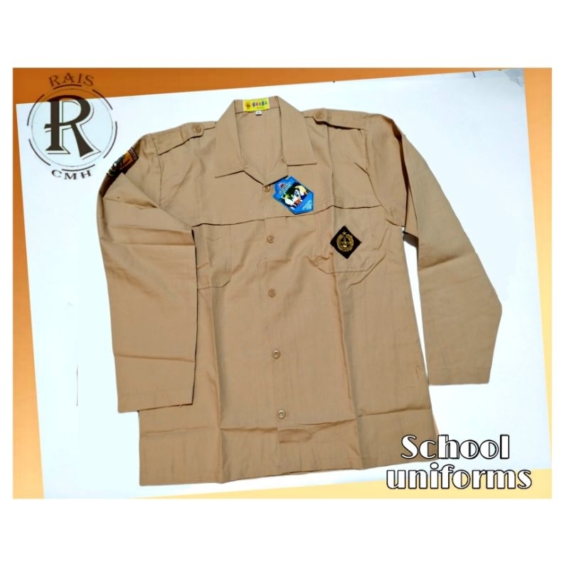 Jual baju pramuka penggalang sd smp saku atas tangan panjang seragam sekolah | Shopee Indonesia