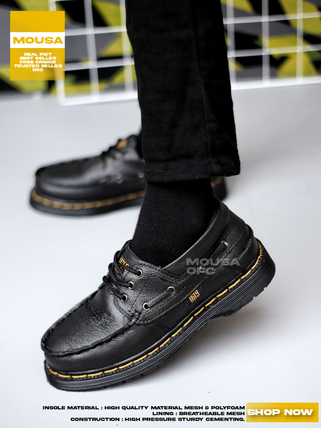 Jual Sepatu Docmart Low Boots Formal Tali Pria | Shopee Indonesia