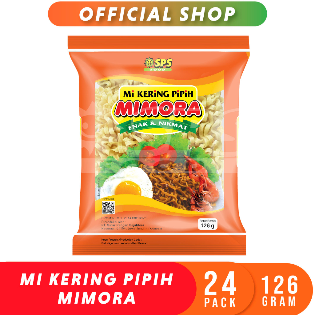 Jual Mimora Mi Kering Pipih 126 Gr x 24 Pack (1 Karton) | Shopee Indonesia
