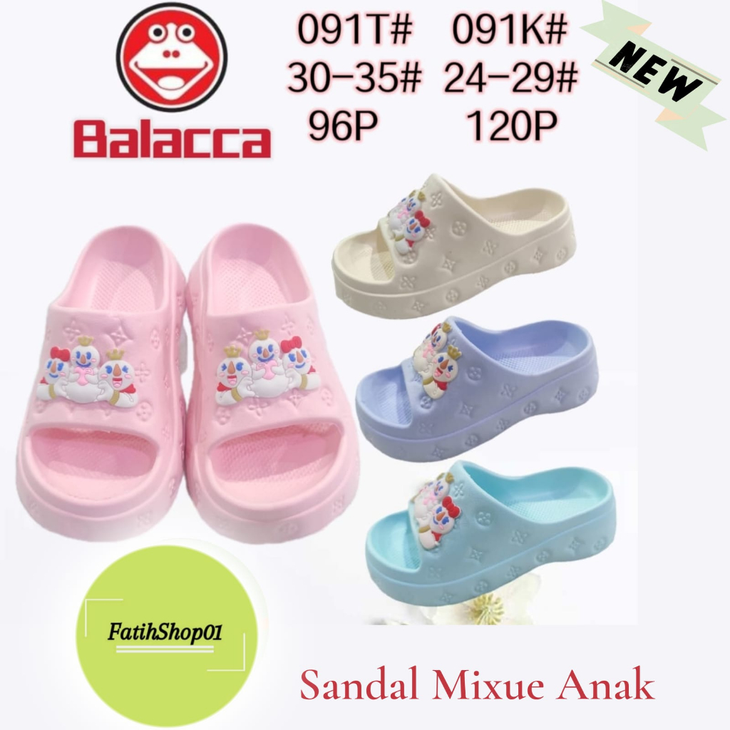 Jual sandal mixue anak perempuan viral ukuran 091 24-35 sandal selop ...