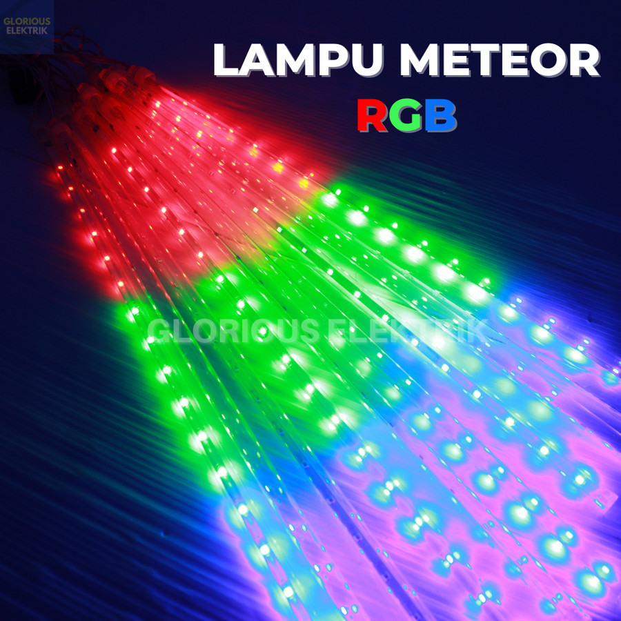 Jual Lampu Meteor Led 10 Batang 50 Cm RGB | Shopee Indonesia