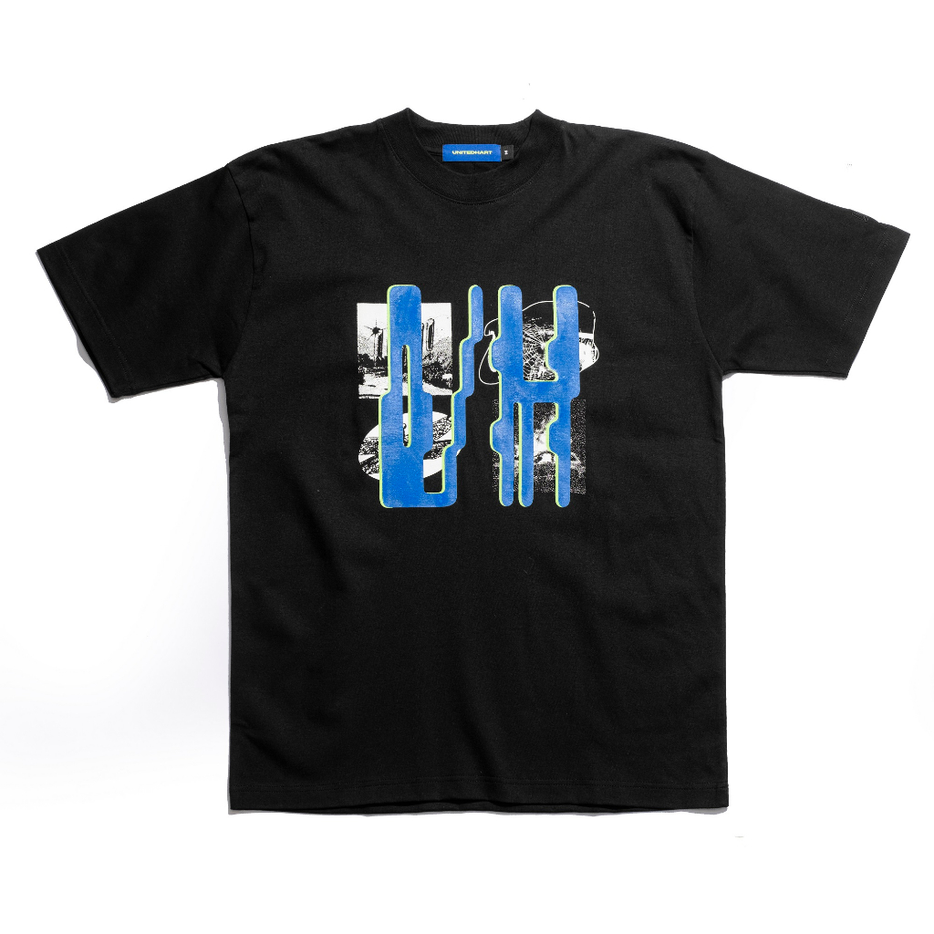 Jual UH! Tshirt Heavyweight Cotton - Diffuse Logo Black & Blue | Shopee ...
