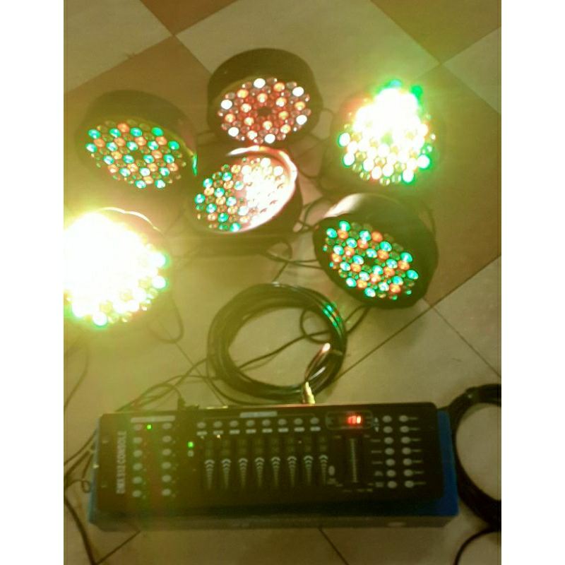 Jual Paket 6 pcs parled 54 Rgbw Dmx 512 lengkap | Shopee Indonesia