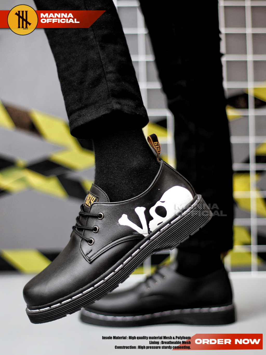 Jual Sepatu Formal Pantofel Docmart Low Boots Motif Skull Kulit Pu ...