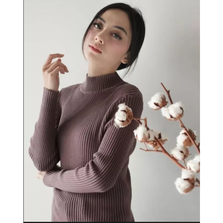 Jual Inner Rajut Termurah Baju Dalaman Turtleneck Knit Manset | Shopee ...