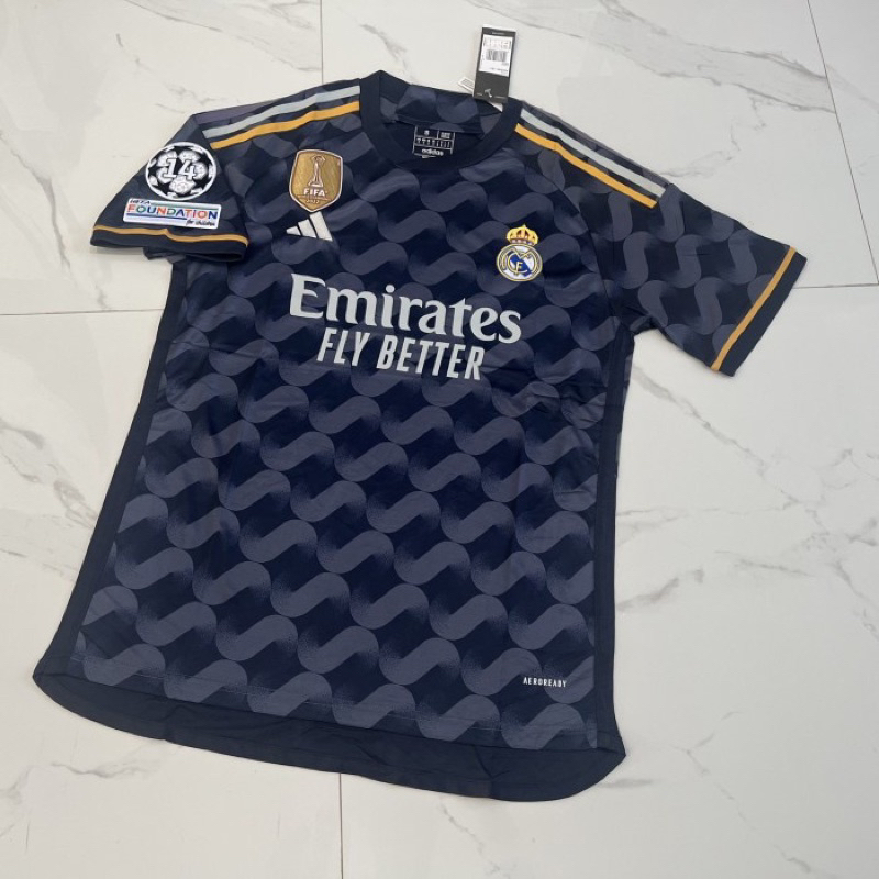 Jual (FULL PATCH UCL + WCC) JERSEY BOLA REAL MADRID AWAY 2024 GRADE ORI ...