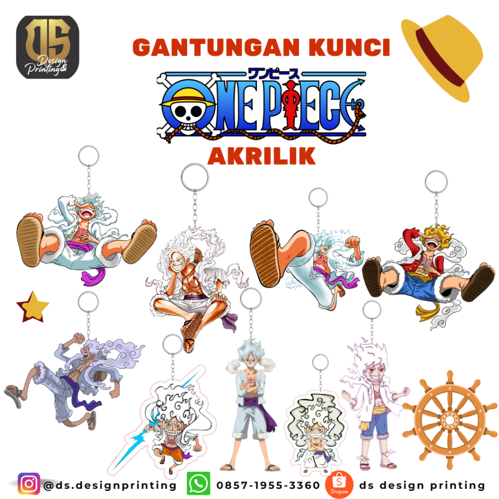 Jual Costum Key Chain - Gantungan Kunci Luffy Gear 5 - Gantungan Kunci ...