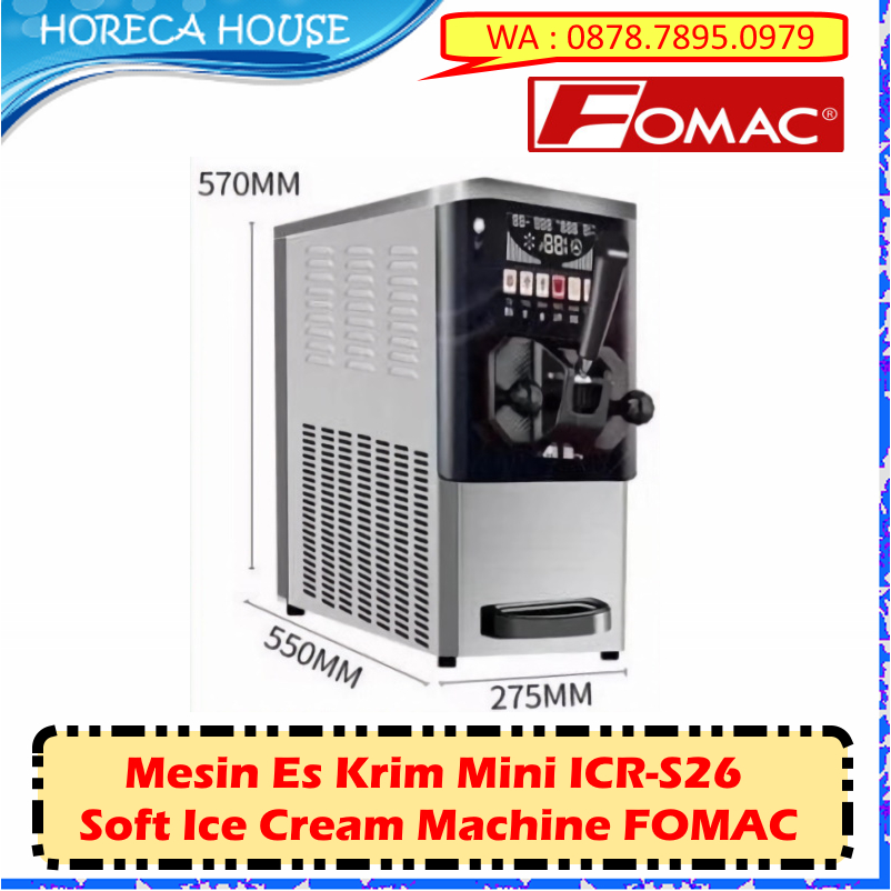Jual Mesin Es Krim Mini ICR-S26 Soft Ice Cream Machine FOMAC | Shopee Indonesia