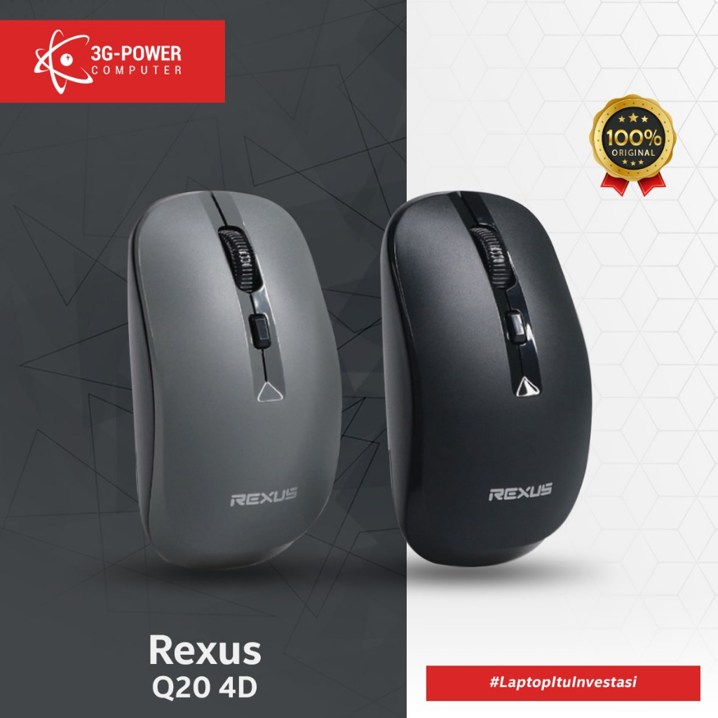 Jual Rexus Q20 Silent Click Wireless Mouse Office | Shopee Indonesia