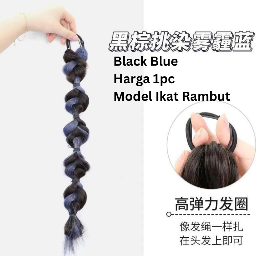 Jual Extension Rambut Sintetis Model Kepang Wig Wanita Kepang Wig ...