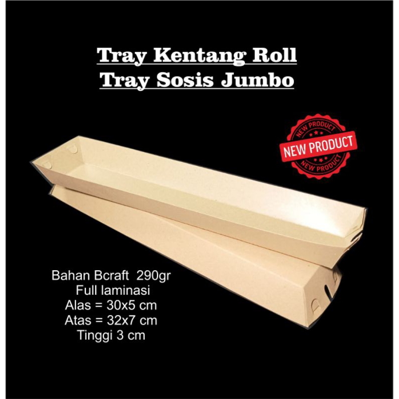 Jual paper tray long potato, kentang spiral 30cm kraft | Shopee Indonesia