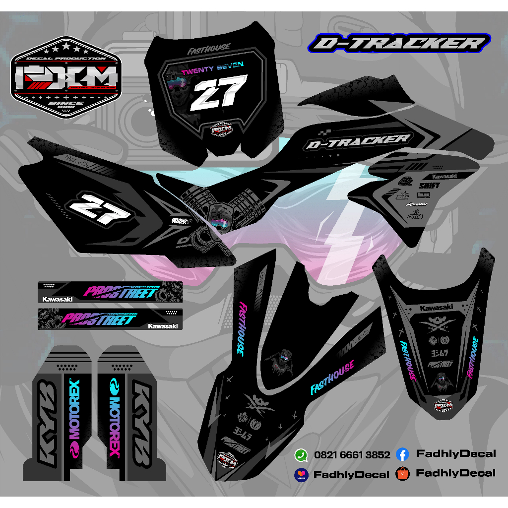 Jual DECAL STIKER DTRACKER DTX D TRACKER GREY ABU HITAM FULL BODY ...