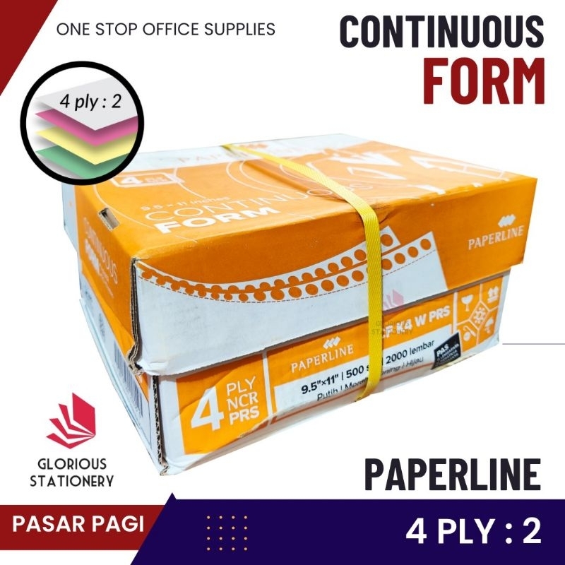 Jual Kertas Continuous form 9,5x11 4ply bagi 2 merk Paperline | Shopee ...