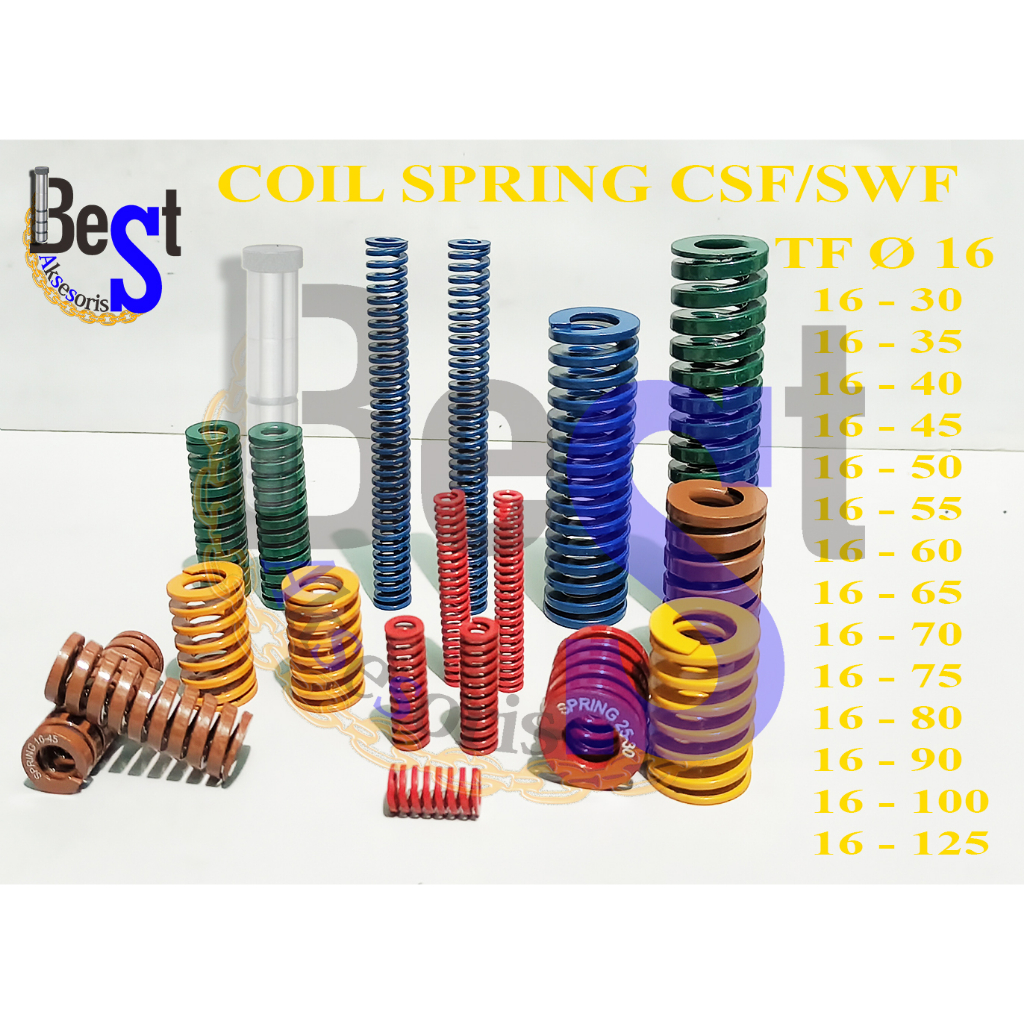Jual Per Kuning / coil spring / CSF / SWF Dia. Out 16 mm L 30 - 125 mm ...