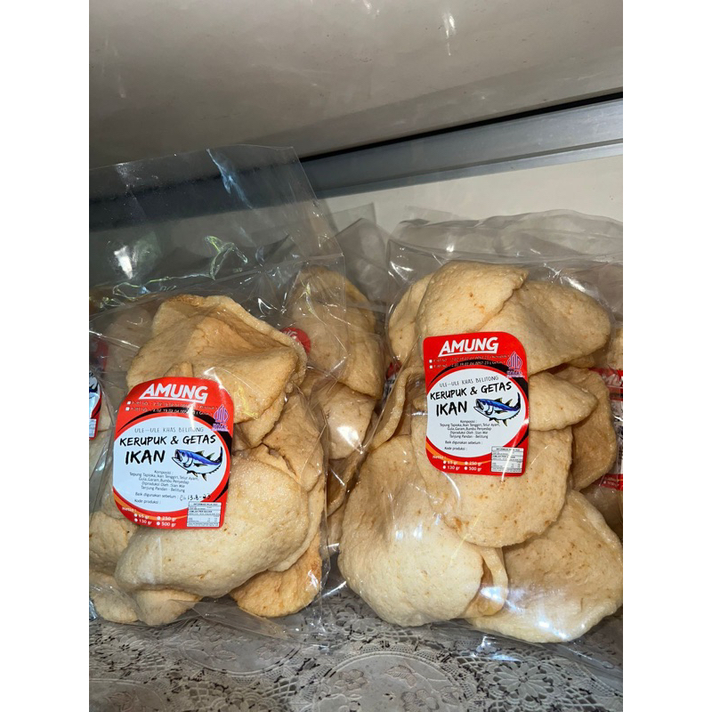 Jual Kerupuk Amung Kerupuk Ikan Lebar Oleh Oleh Khas Belitung | Shopee ...