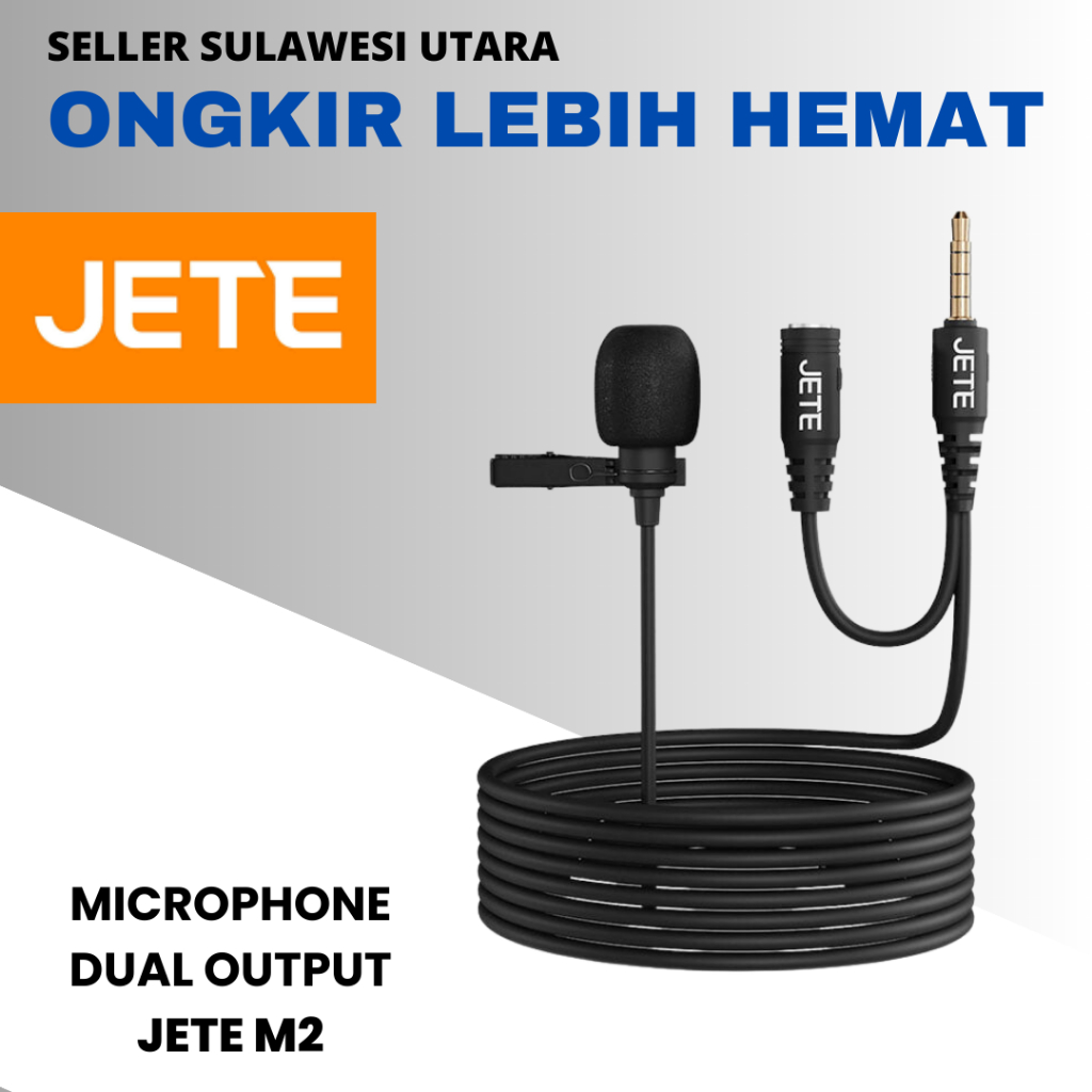 Jual MICROPHONE DUAL OUTPUT JETE M2 FOR AUDIO & VIDEO RECORDING ...