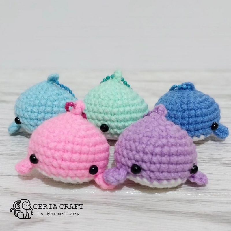 Jual Gantungan Kunci Rajut Mini Whale / Amigurumi Boneka Rajut | Shopee ...
