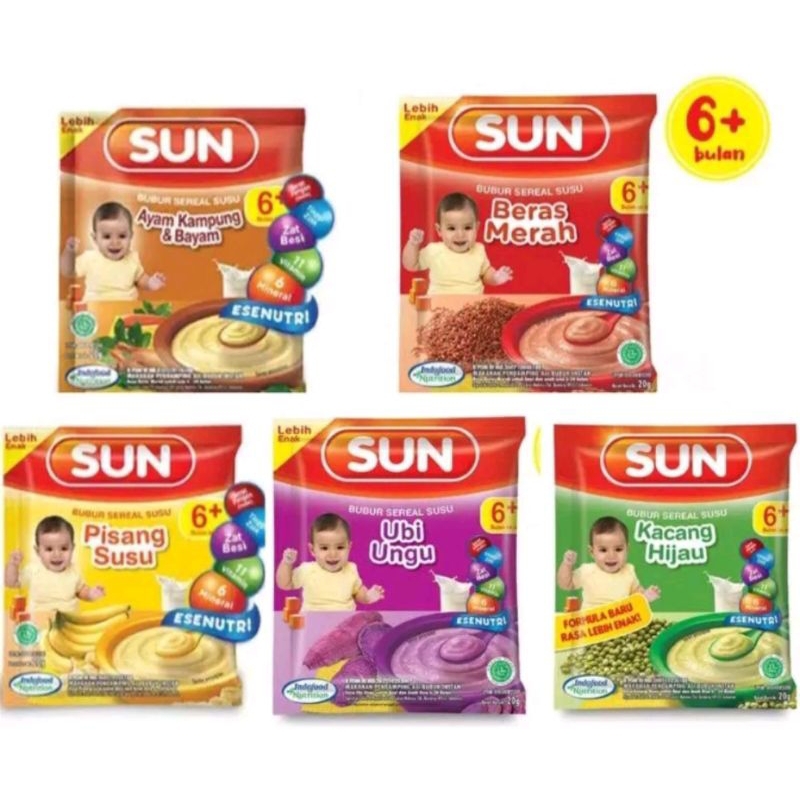 Jual SUN Bubur Susu Sereal Bayi 6+ (1 Renceng 8 Sachet @20gr) | Shopee ...
