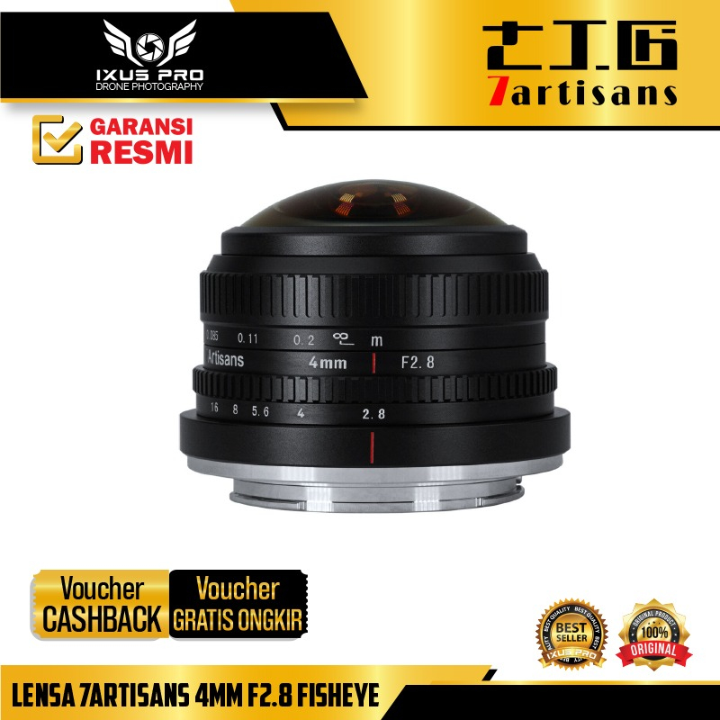 Jual Lensa 7artisans 4mm F2.8 Fisheye Lens For Sony, Fuji, Canon, Micro ...