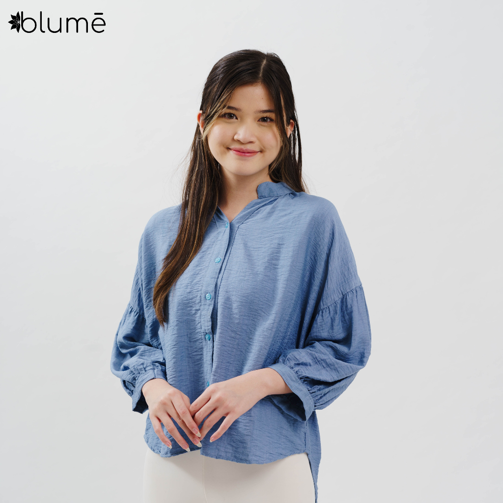 Jual blume - DAISY CROP BLOUSE | KEMEJA V-NECK | ATASAN WANITA | KEMEJA POLOS LENGAN PANJANG ...