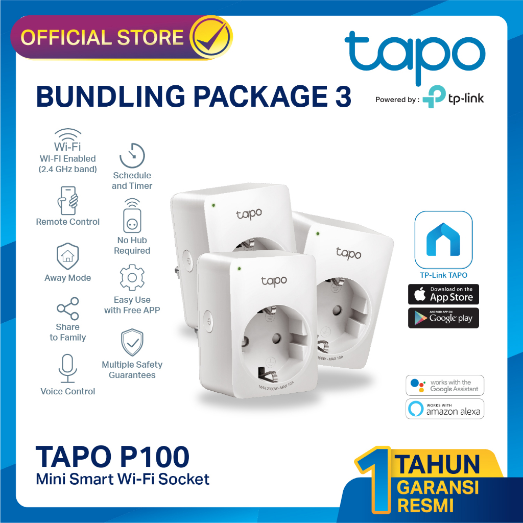 Jual TAPO P100 1-pack 3 UNIT BUNDLING | Shopee Indonesia