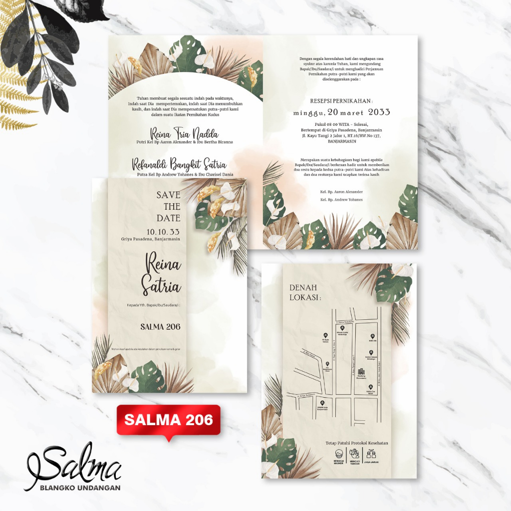 Jual Blangko Undangan Salma 206 | Blangko Undangan | Undangan Murah | Kertas Undangan Kosong ...