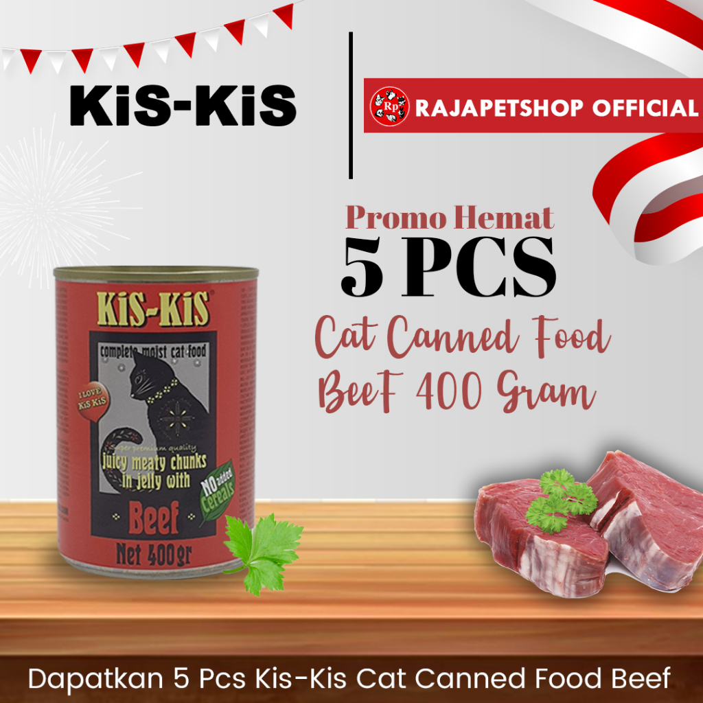 Jual PROMO HEMAT 5 PCS KIS KIS CAT CANNED BEEF 400GR MAKANAN BASAH ...