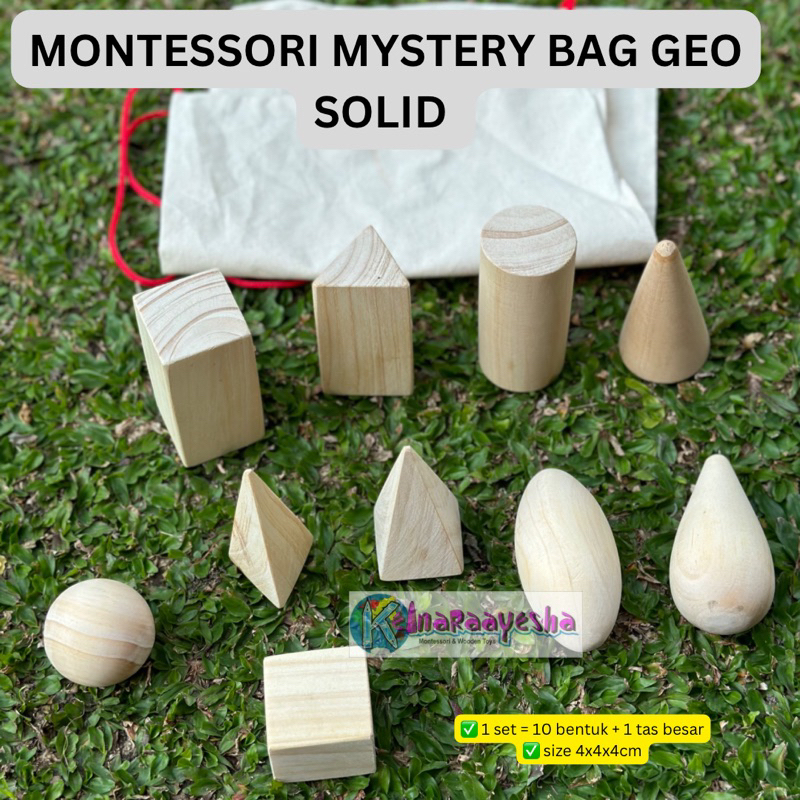 Jual Montessori Mystery bag 3D geometric solid- montessori ...