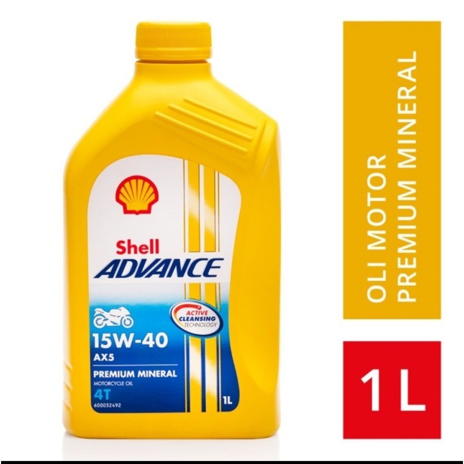 Jual OLI SHELL ADVANCE AX5 1 LITER 15W-40 PREMIUM MINERAL ORIGINAL ...