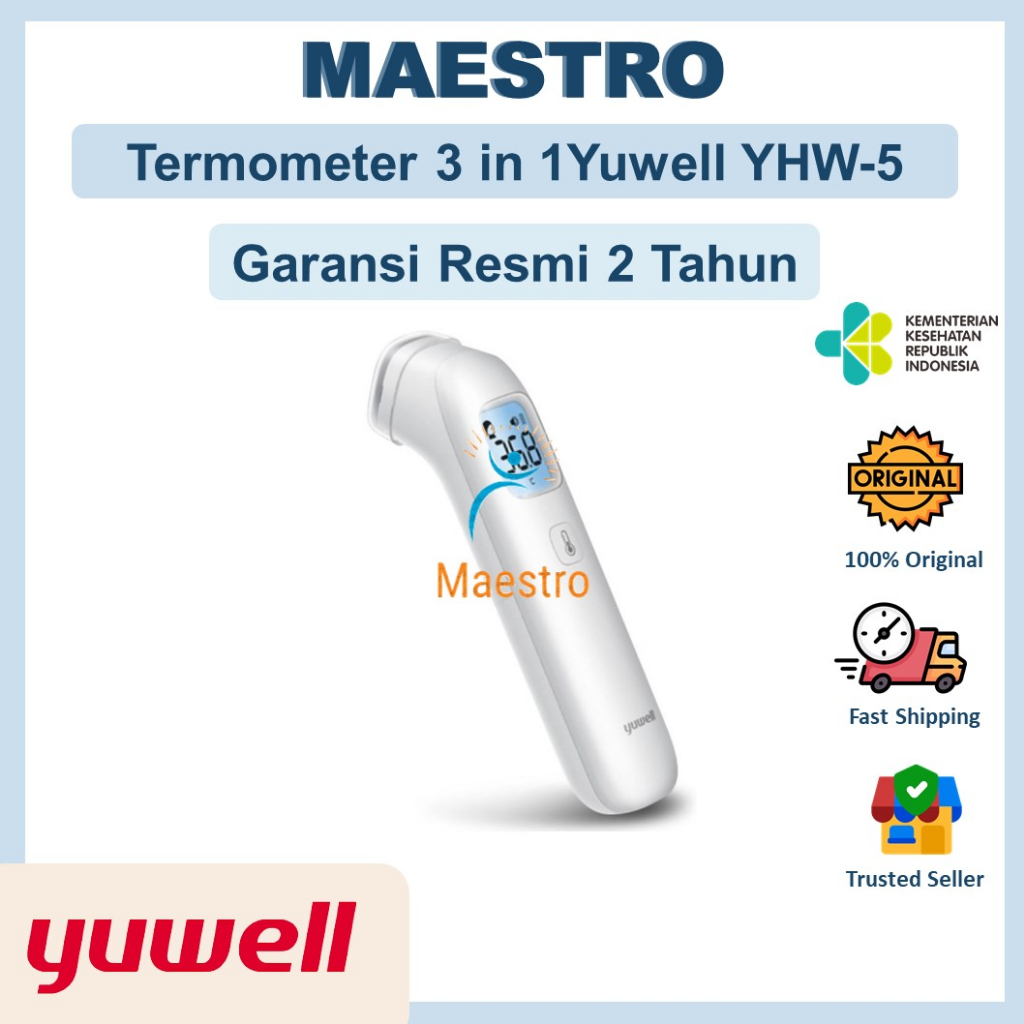 Jual Termometer Yuwell YHW-5 3 in 1 Dahi Digital Infrared Non Kontak Tembak | Shopee Indonesia