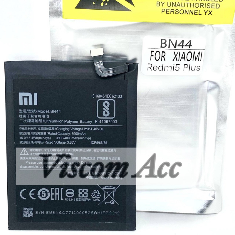 Jual Baterai Xiaomi BN-44 Original Redmi 5+ BN44 | Shopee Indonesia