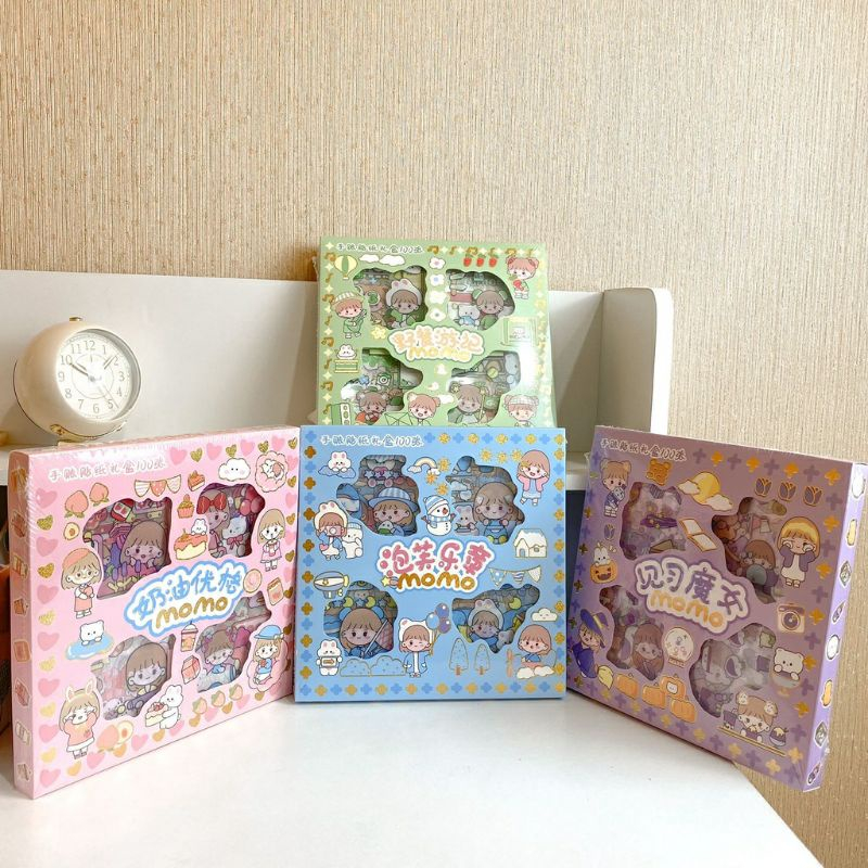 Jual 1 pack isi 100 Lembar Pcs Stiker Box Merk SENMU SEN MU Momo ...