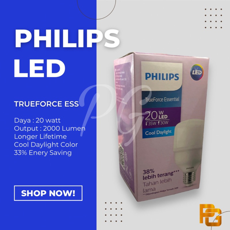 Jual Lampu Philips Trueforce Essential 20 Watt Tforce 20W | Shopee Indonesia