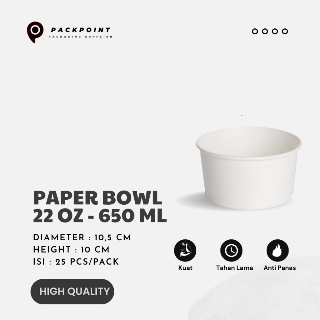 Jual PAPER BOWL/RICE BOWL 22 oz - MANGKOK KERTAS 650 ml (25 PCS ...