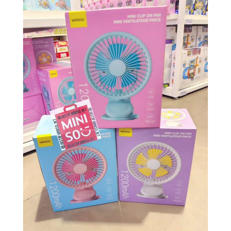 Jual MINISO Kipas Angin Kecil / Portable Fan Mini Clip Rechargeable ...