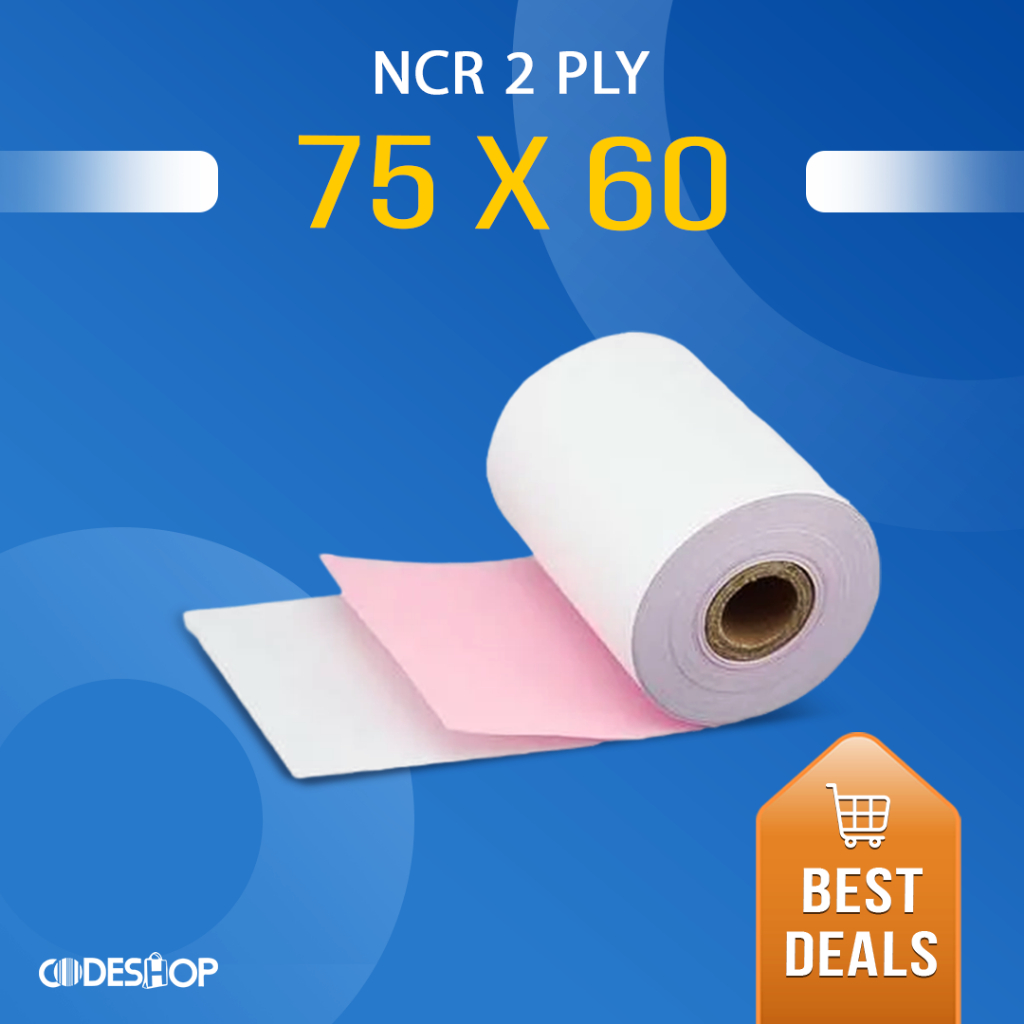 Jual Kertas Roll Kasir NCR 75 X 60 Certak Paper Struk HVS 2 PLY Printer ...