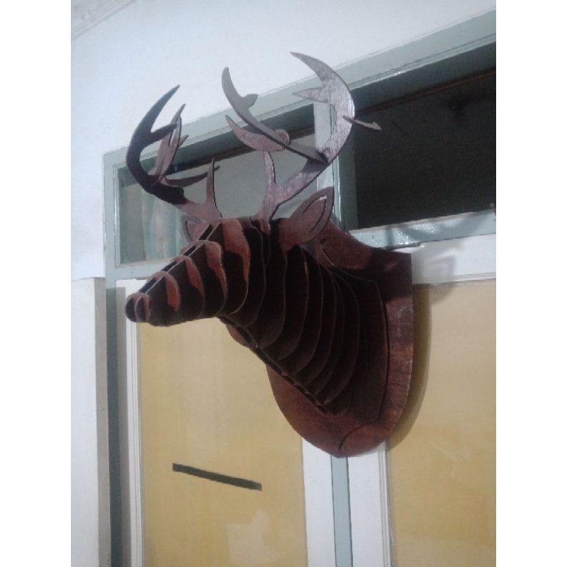 Jual Dekorasi hiasan dinding 3D Puzzle kepala rusa dear head besar ...