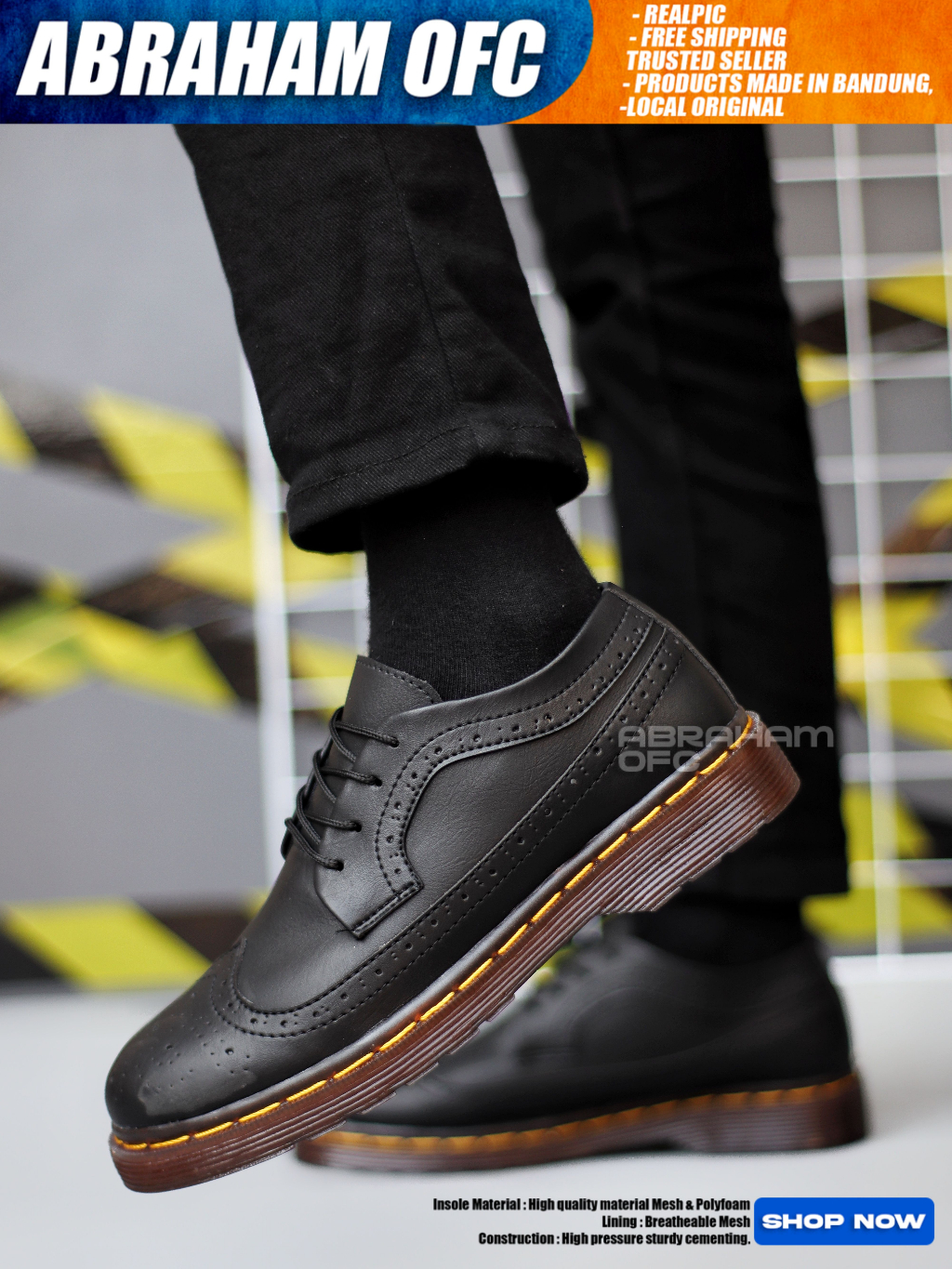Jual Abraham Wingtif - Sepatu Boots Pantofel Pria Low Boot Docmart ...