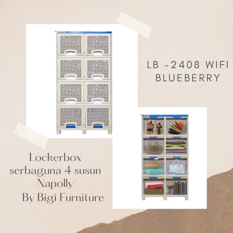 Jual NEW!! LOCKERBOX SERBAGUNA PLASTIK NAPOLLY 4 SUSUN 8 PINTU WARNA LB ...