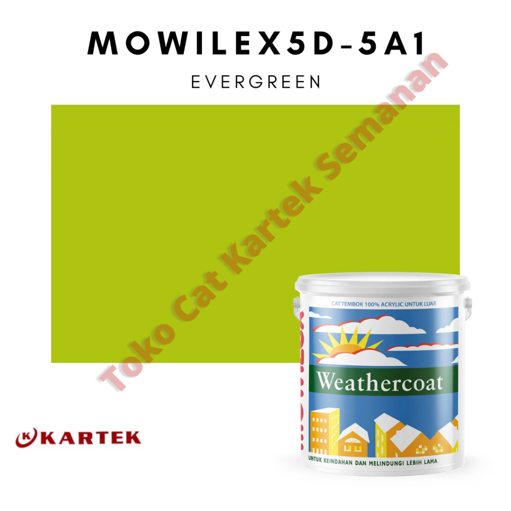 Jual Mowilex Weathercoat Exterior Mowilex 5D-5A1 Evergreen (1 liter ...