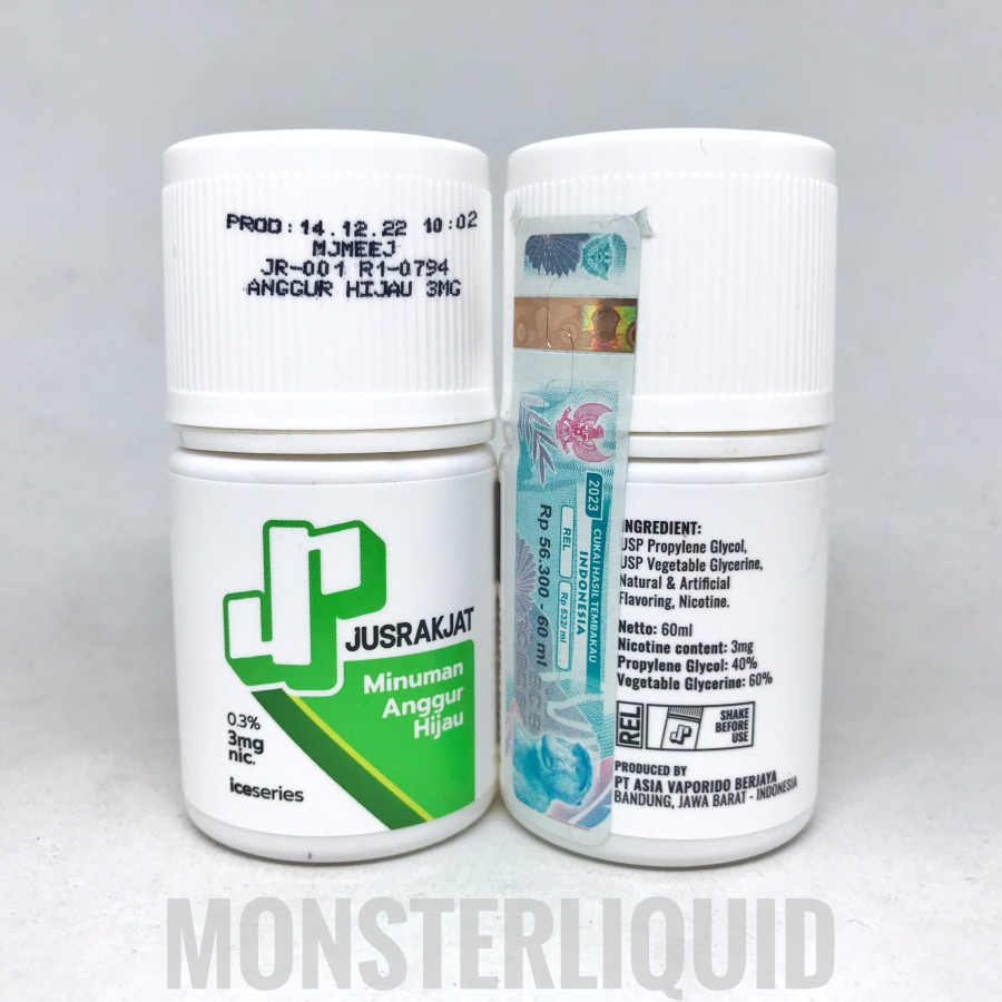 Jual JUSRAKJAT ICE SERIES MINUMAN ANGGUR HIJAU BY JUSRAKJAT 3MG 60ML ...